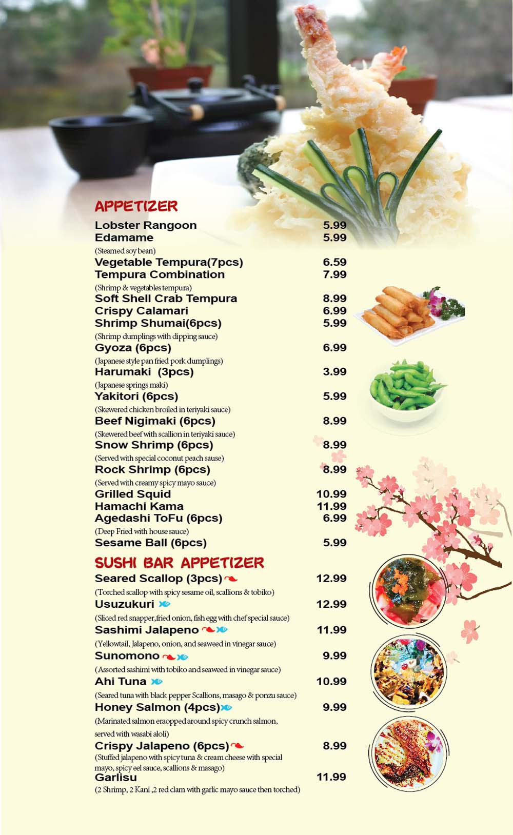 Dine in menu | Shogun