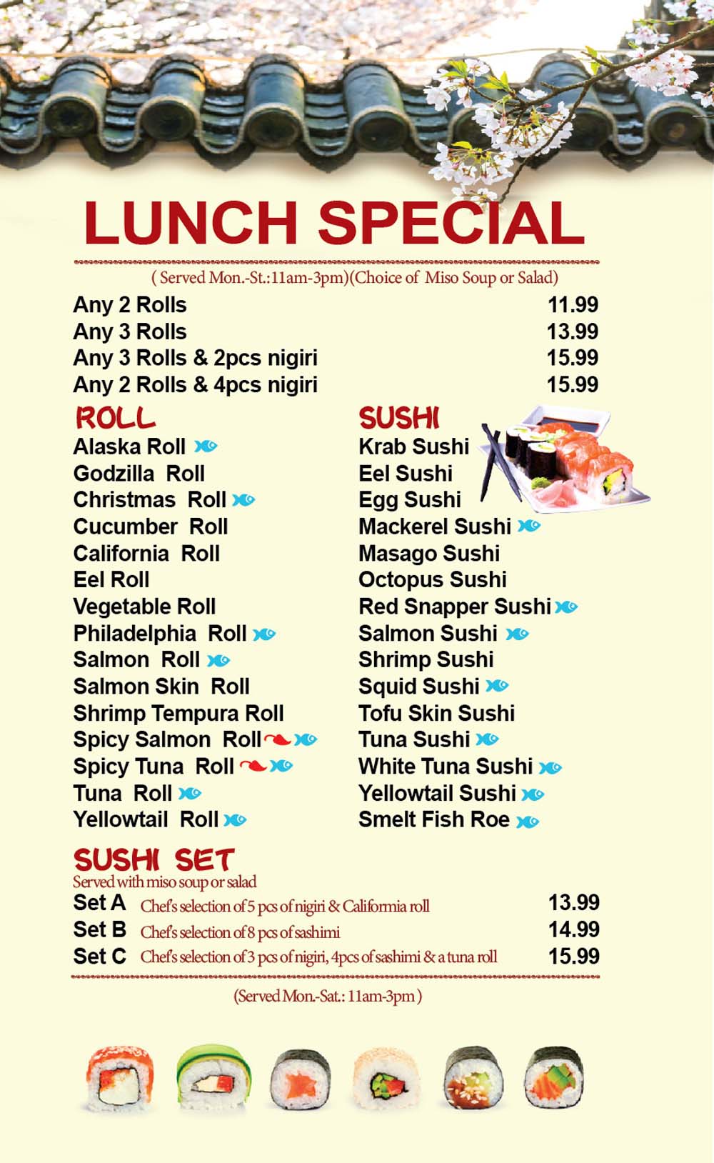 Dine in menu | Shogun