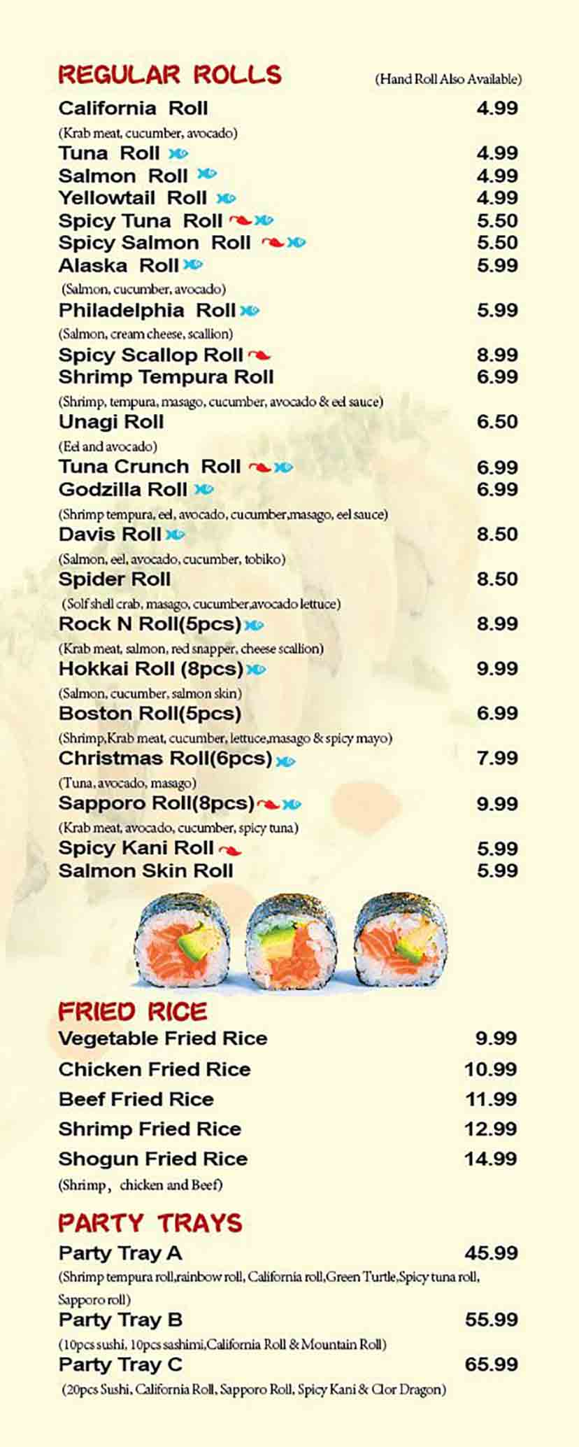 Carry Out Menu | Shogun