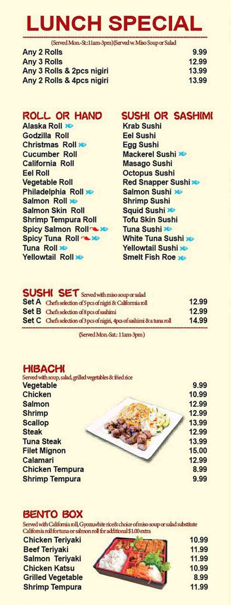 Carry Out Menu | Shogun